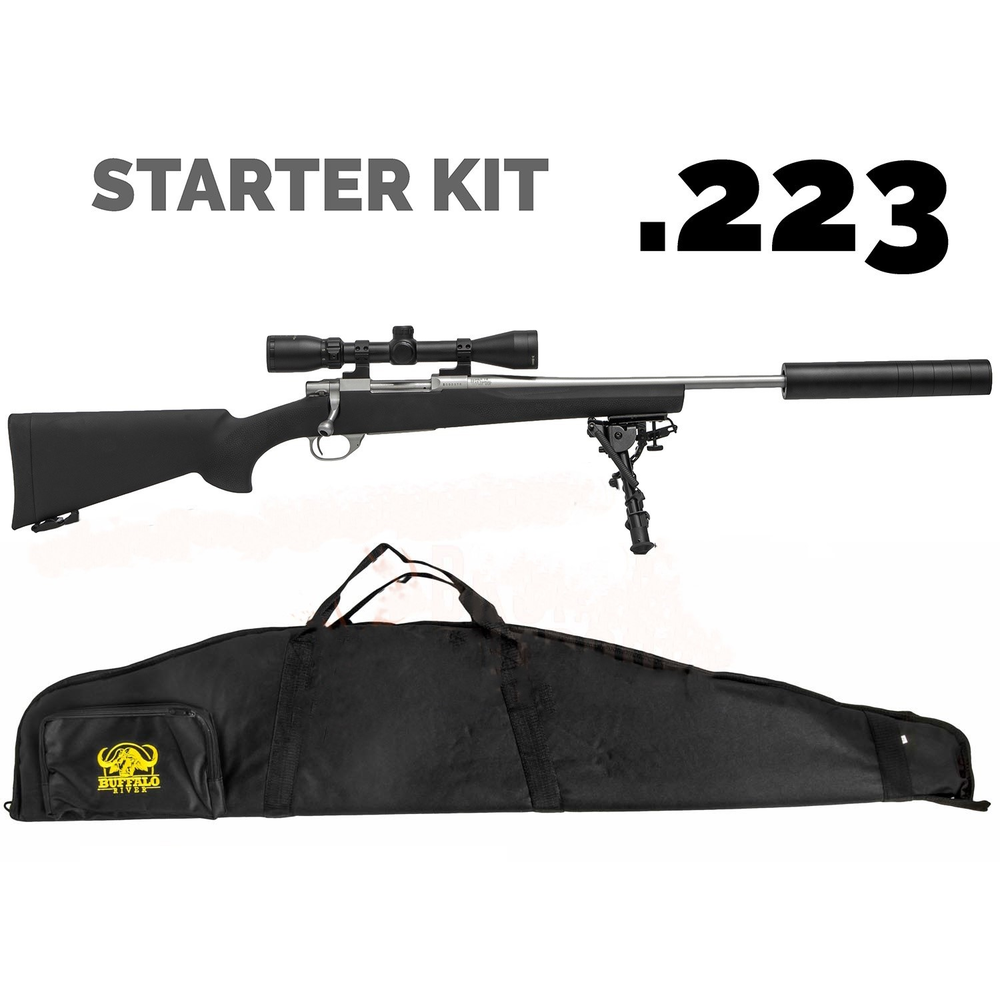 HOWA .223 STAINLESS 20" L/W SCOPED SUPPRESSED KIT BLACK POLYMER STOCK ...